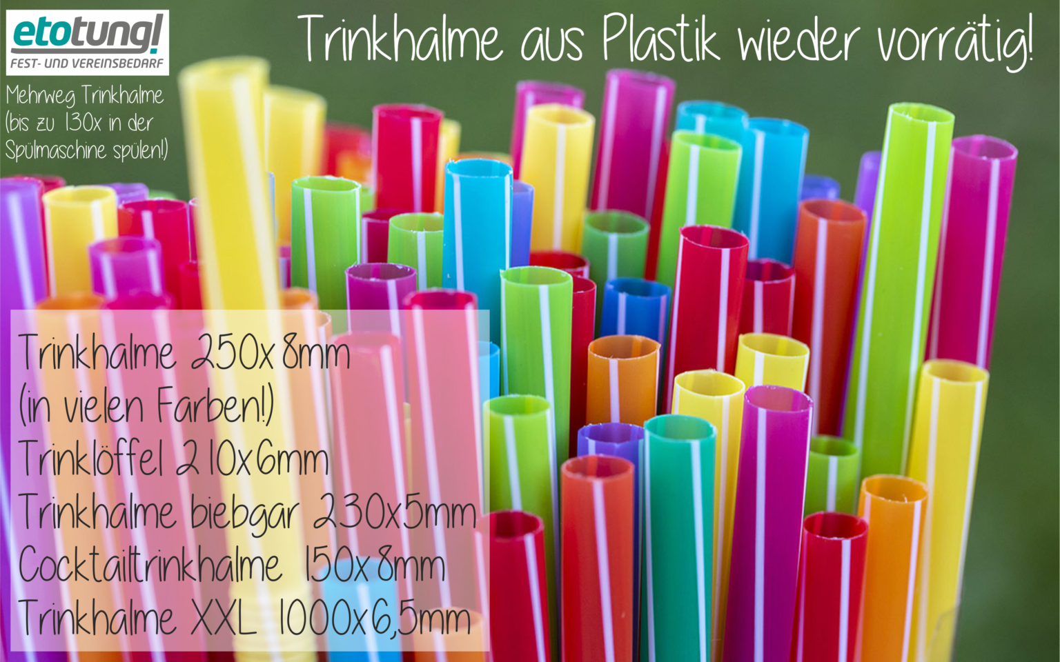 eto Tungl GmbH & Co. KG | Mehrweg Plastik Trinkhalme